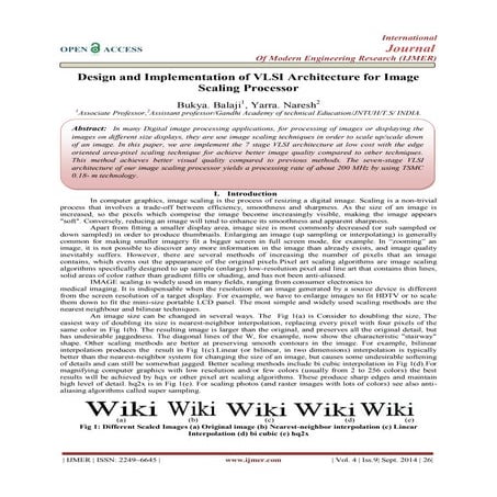 Design and Implementation of VLSI Architecture for Image Scaling Processor | PDF