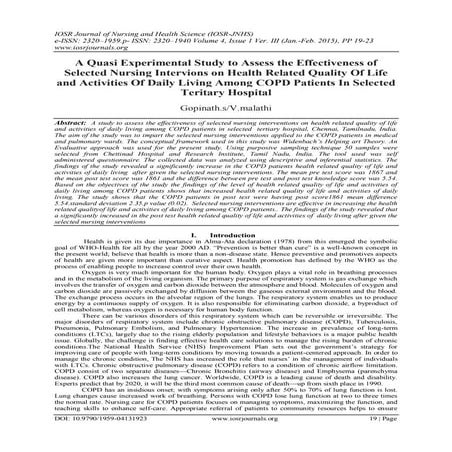 A Quasi Experimental Study to Assess the Effectiveness of Selected ...