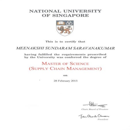 NUS DEGREE SCROLL | PDF