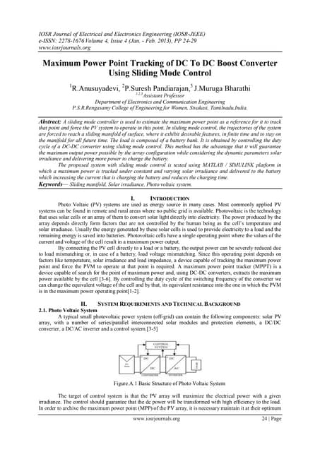 maximum power point tracking (mppt) | PPTX