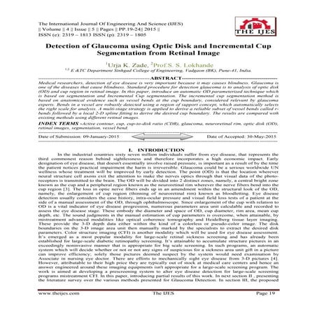 Detection Of Glaucoma Using Optic Disk And Incremental Cup Segmentation From Retinal Image Pdf