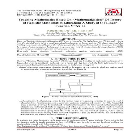 Teaching Mathematics Based On “Mathematization” Of Theory of Realistic ...