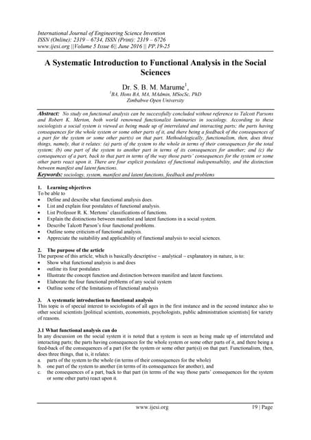 Structural functionalism | PPTX