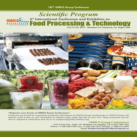 Food Technology-2014-Conference Agenda | PDF