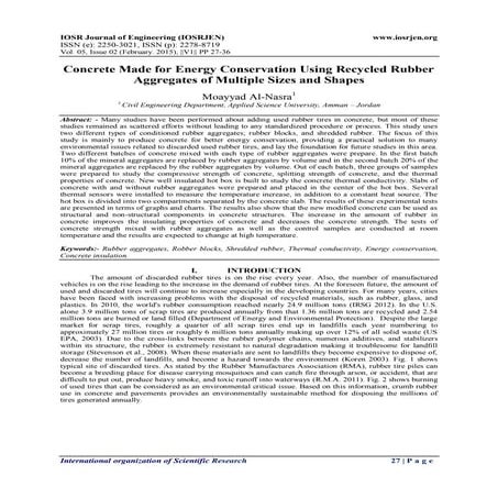 Rubber Modified Concrete- A Green Approach for Sustainable ...