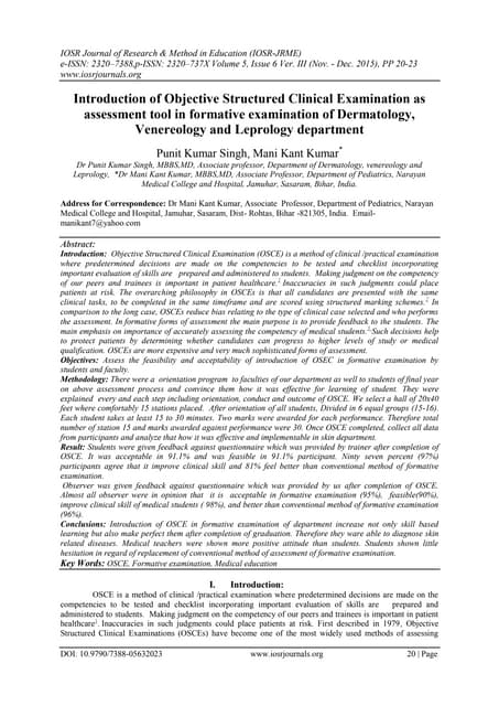 objective structured clinical examination | PPTX