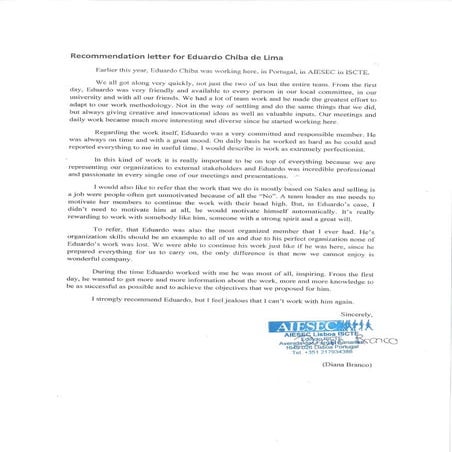 Letter from Aiesec | PDF