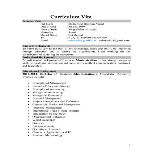 Curriculum Vita.docx by Macoow | DOCX