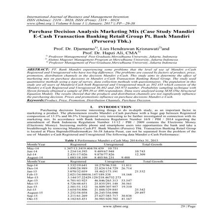 Purchase Decision Analysis Marketing Mix (Case Study Mandiri E-Cash ...