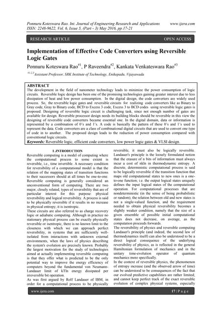Implementation Of Effective Code Converters Using Reversible Logic