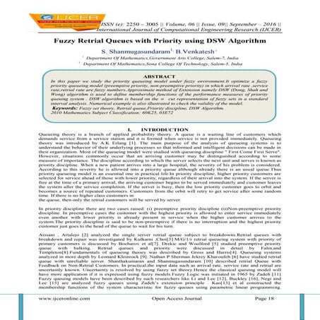 Fuzzy Retrial Queues With Priority Using Dsw Algorithm Pdf 