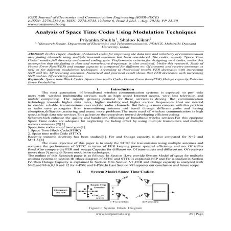 Analysis Of Space Time Codes Using Modulation Techniques Pdf