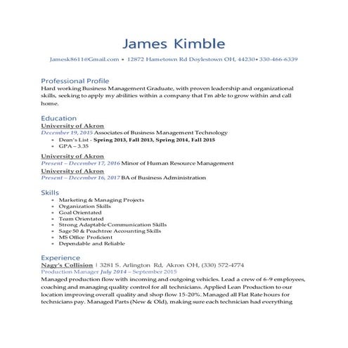 James Kimble 2016 | PDF