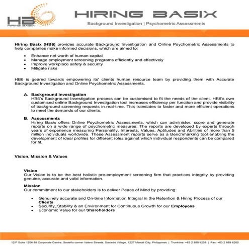 Hiring Basix Divsion_ Profile | PDF