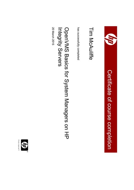 Openvms Basics For System Managers 1 Pdf
