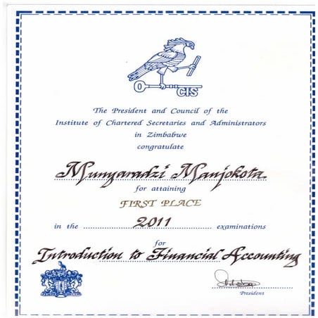 CIS Fin Acc Certificate | PDF