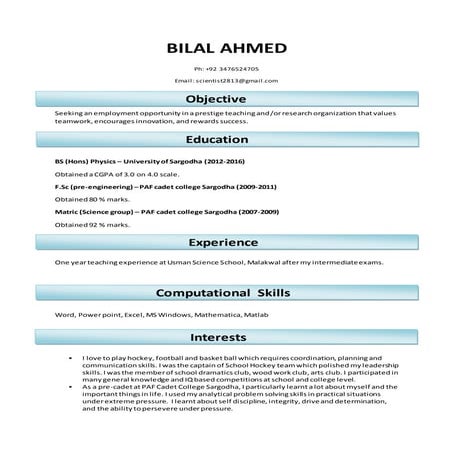 Bilal_Resume | DOCX