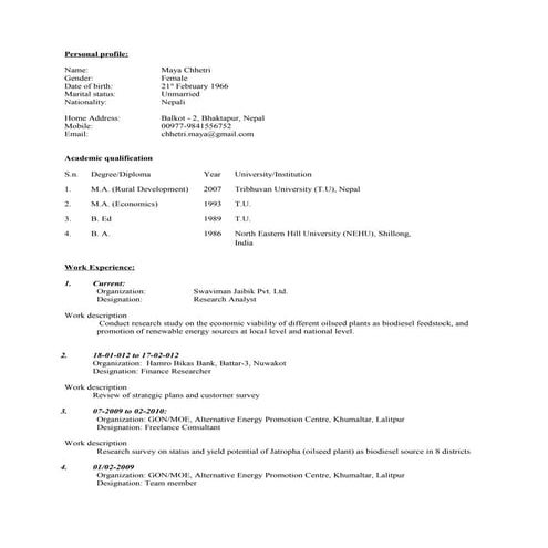 Personal profile_maya | DOC