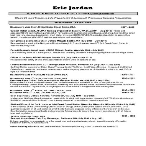 Eric Jordan - Resume | PDF