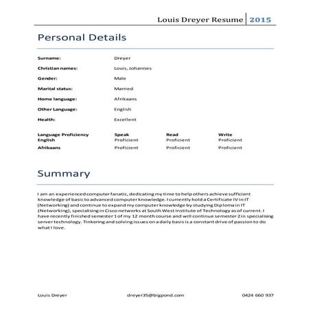 Louis Dreyer Resume | DOCX