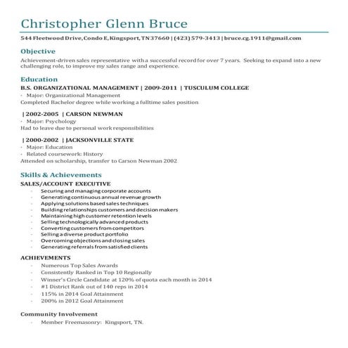 Christopher Bruce's Resume | PDF