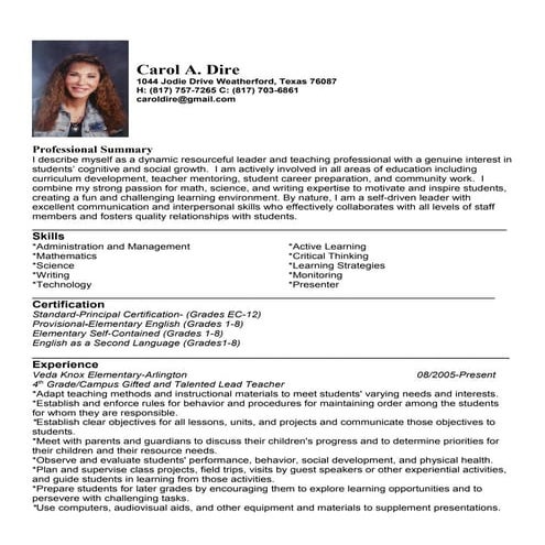 Carol Dire-Resume 2016 | PDF