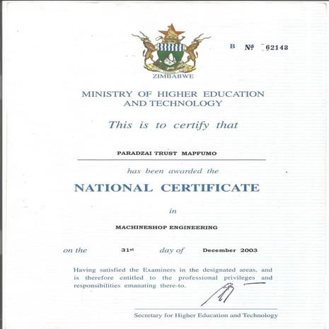 NATIONAL CERTIFICATE PDF | PDF
