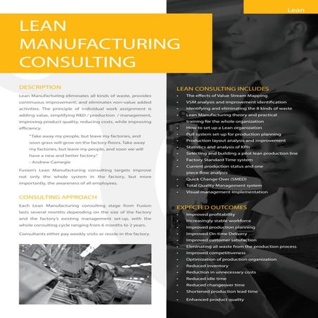 Lean Manufacturing Consultant , Michigan | PPTX