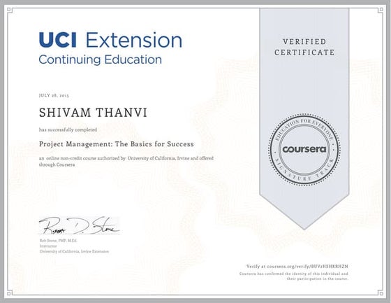 Project Management certificate | PPT Project Management certificate | PPT