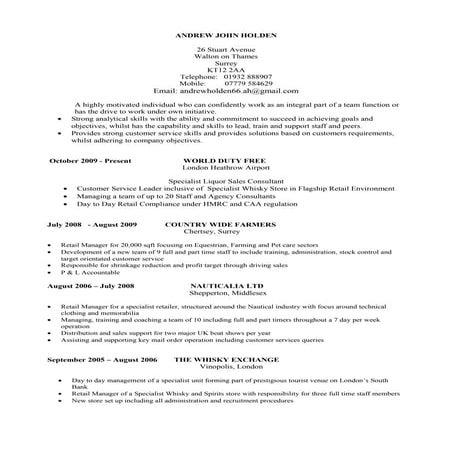 Cv oliver james | DOCX