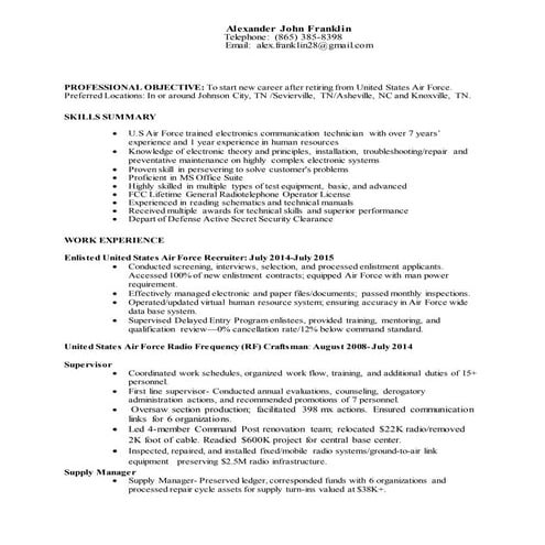 Raytheon Resume | DOCX