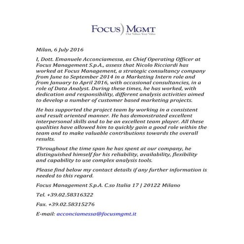 AOL Recommendation Letter | PDF