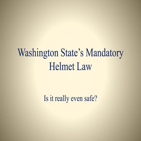!! Mandatory Helmet Law Legislative Presentation 2016 | PPTX