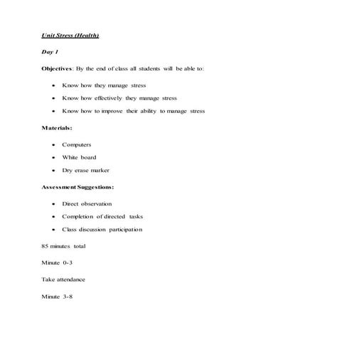 Stress lesson plan 1 | DOCX
