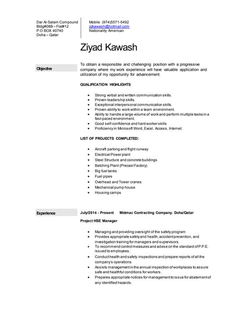 Sana CV | DOC | Civil Engineering Industry | Industries