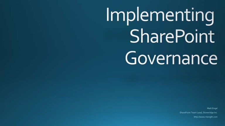 Implementing-SharePoint-Governance