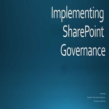 Implementing-SharePoint-Governance | PPT