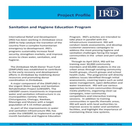 Tinaye Mombeshora Writing Sample 4_Program Profile | PDF