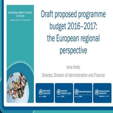 Draft proposed programme budget 2016–2017: the European regional ...