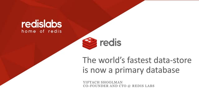 Redis Labs Noah18 Tel Aviv Ppt