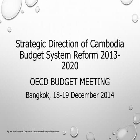 Strategic direction of cambodia budget system reform 2013-2020 ...