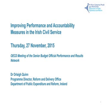 Improving performance and accountability -- Measures in the Irish civil ...