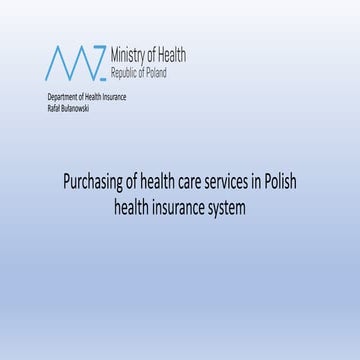 Purchasing of health care services in Polish health insurance system | PDF