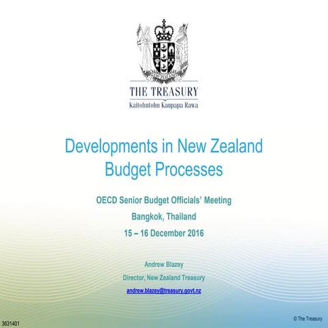 Recent budgeting developments - Andrew Blazey, New Zealand | PPT