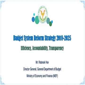 Recent budgeting developments - Ratanak Hav, Cambodia | PDF