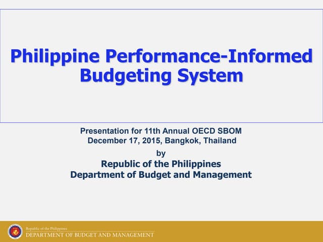 Program expenditure classification - Cristina CLASARA, Philippines | PDF