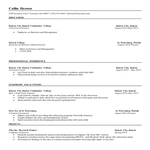 Collin Herron Resume | DOCX