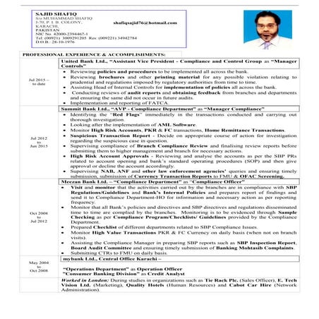 CV - Sajid | DOC