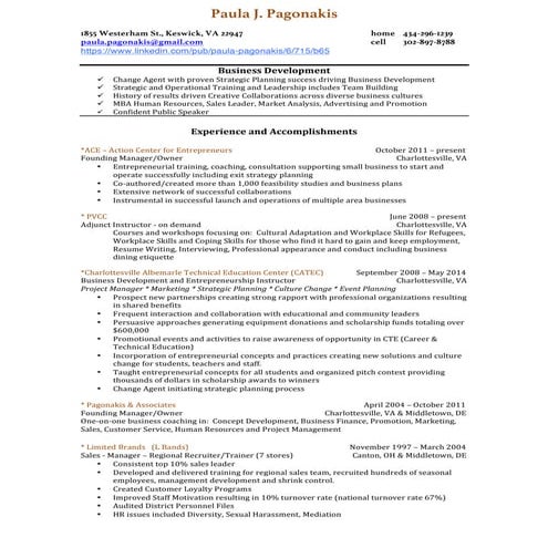 Resume - Paula Pagonakis BK | PDF