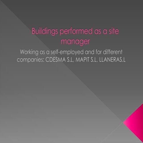 Buildings performed as a site manager | PPT